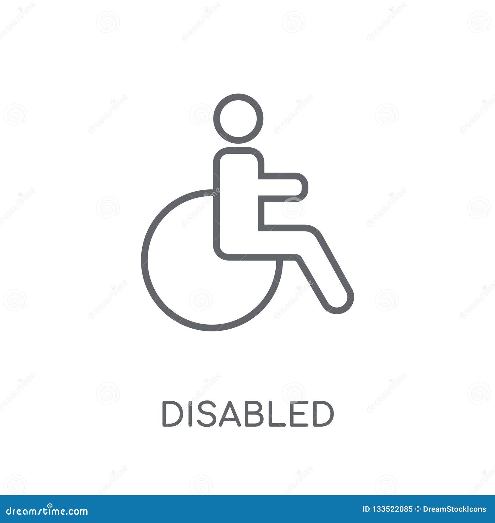 Disabled Linear Icon. Modern Outline Disabled Logo Concept on Wh Stock ...