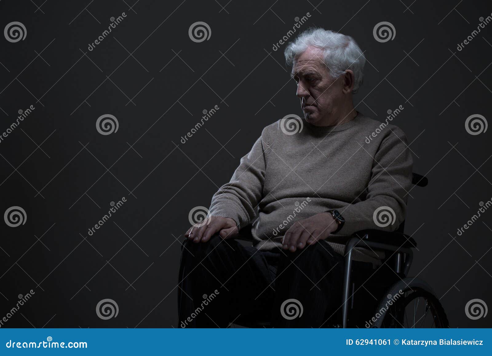Disabled and Lonely Old Man Stock Image - Image of thoughts, illness ...