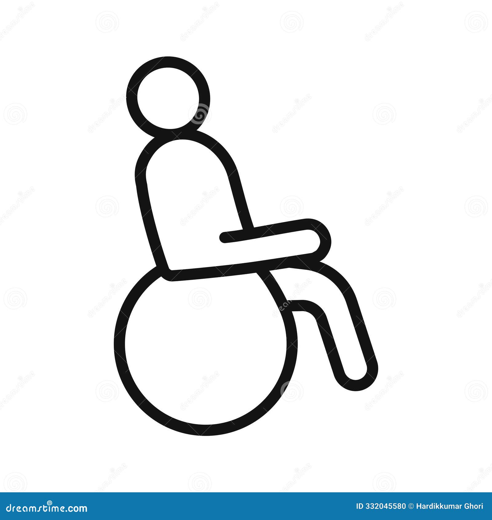 Disabled Man Icon Symbol on White Background Stock Vector ...