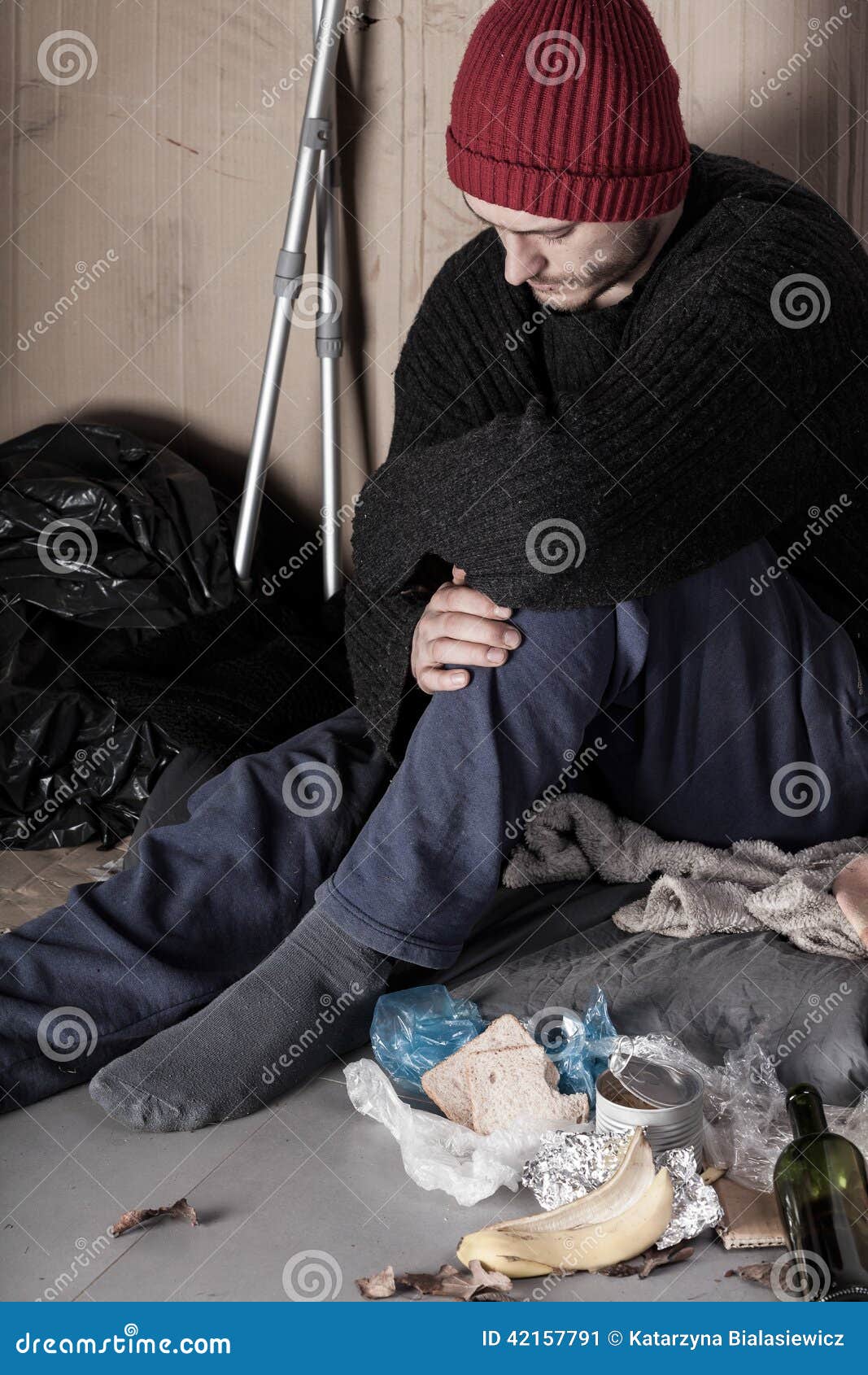 Disabled Man Living on the Street Stock Image - Image of lonely, beggar ...