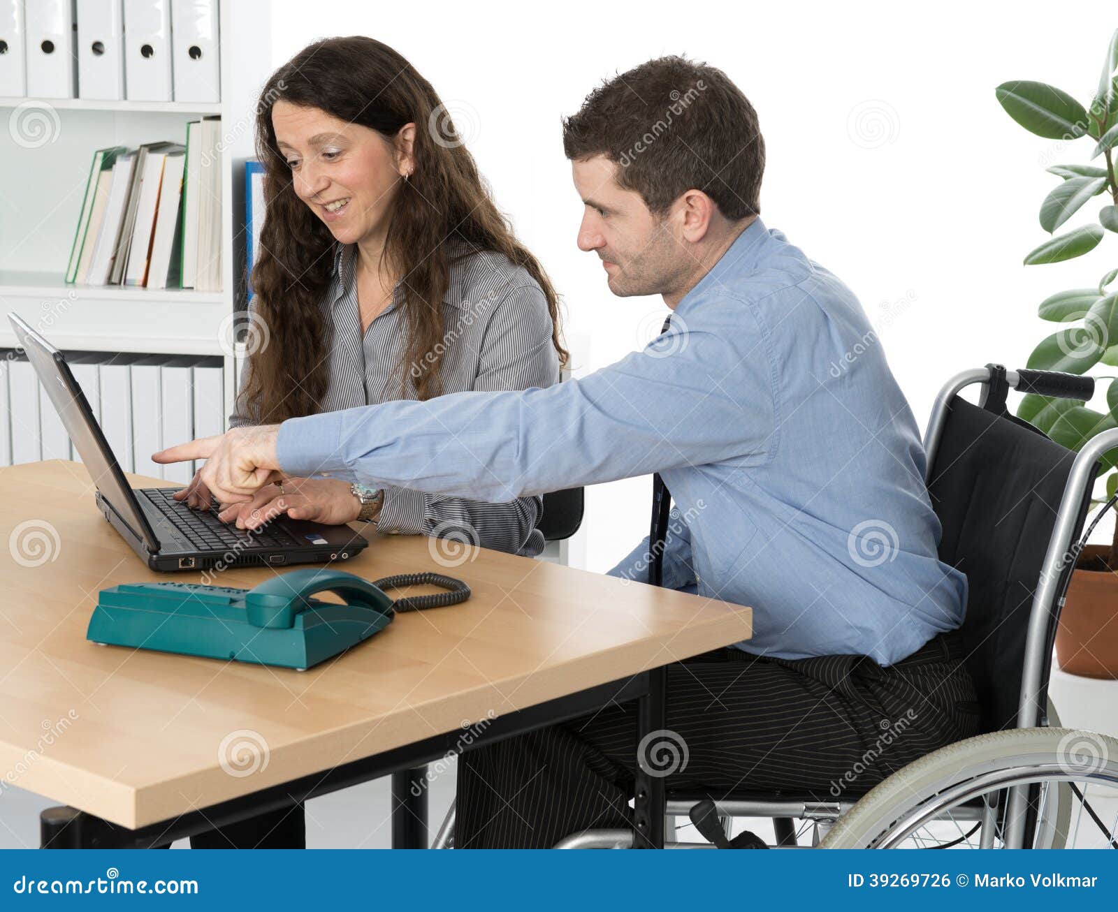 Disabled man in the office stock photo. Image of handicapped - 39269726