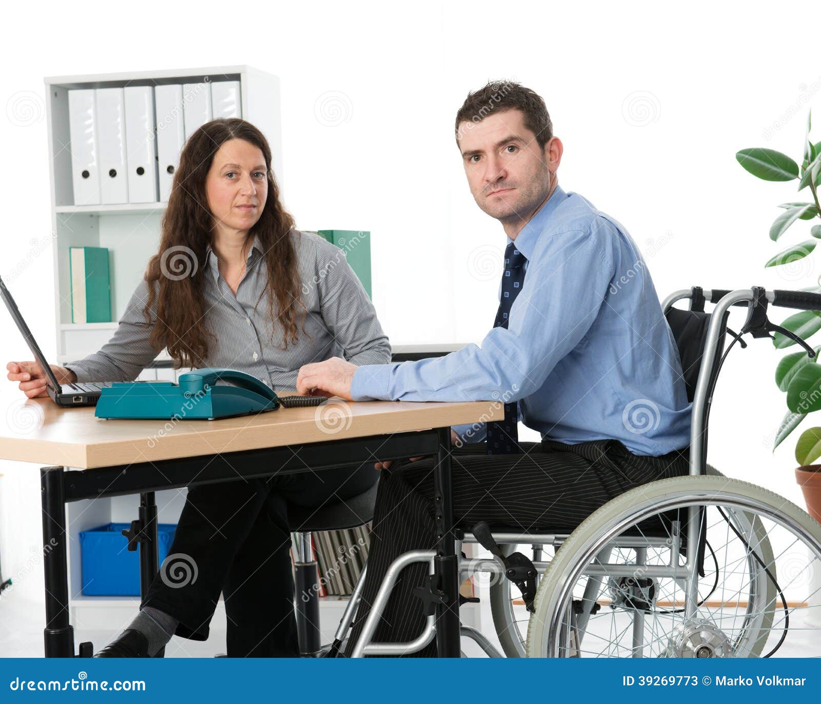 Disabled man in the office stock image. Image of chair - 39269773