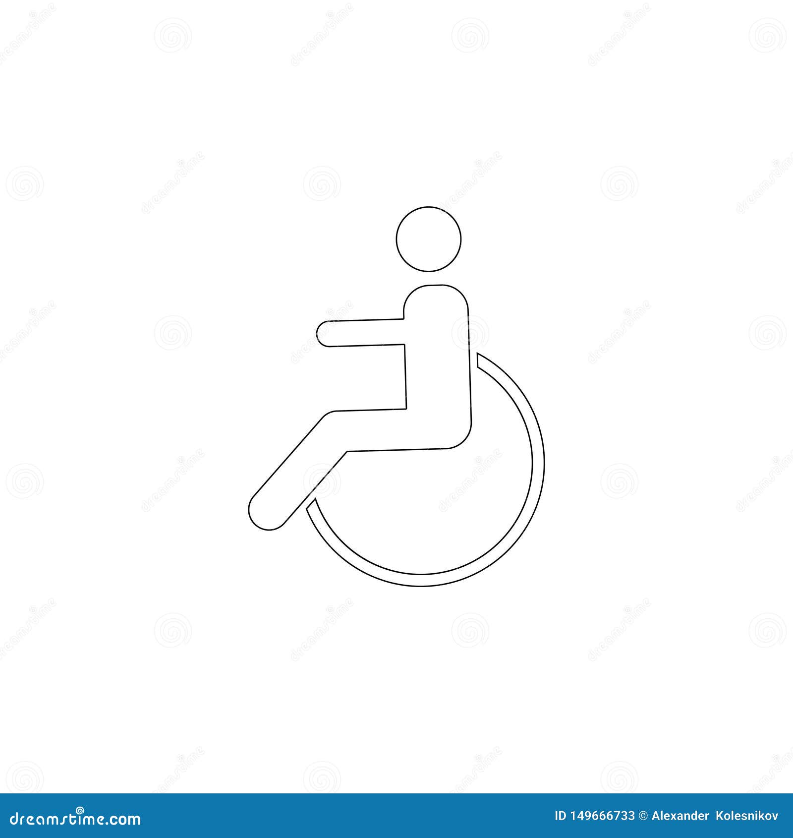 Disabled Man. Flat Vector Icon Stock Vector - Illustration of blue ...