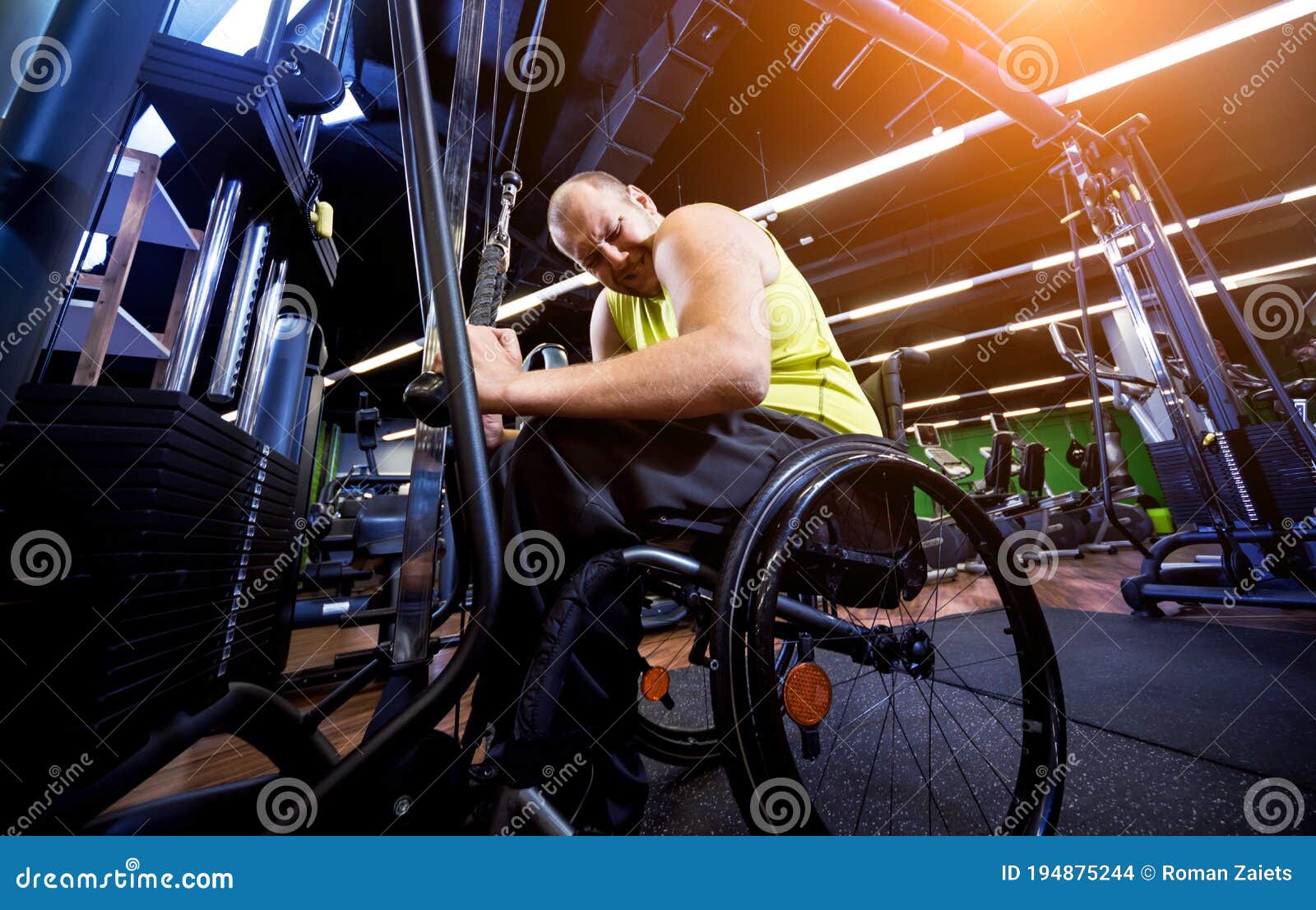 Disabled Man Training in the Gym of Rehabilitation Center Stock Photo ...
