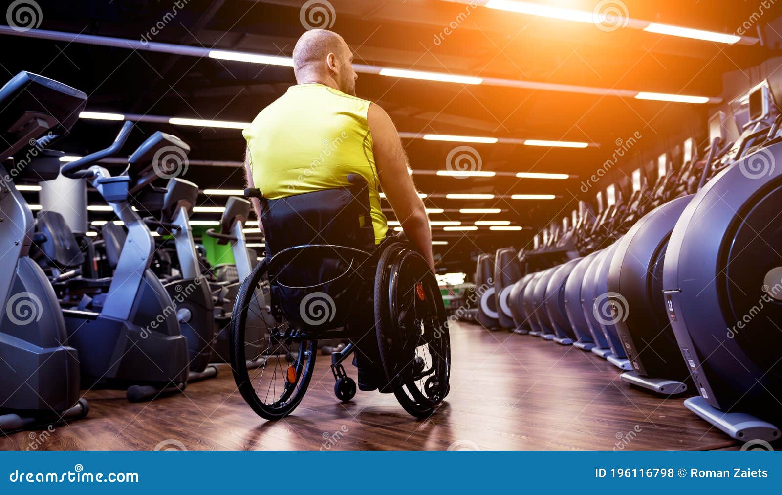 Disabled Man Training in the Gym of Rehabilitation Center Stock Photo ...