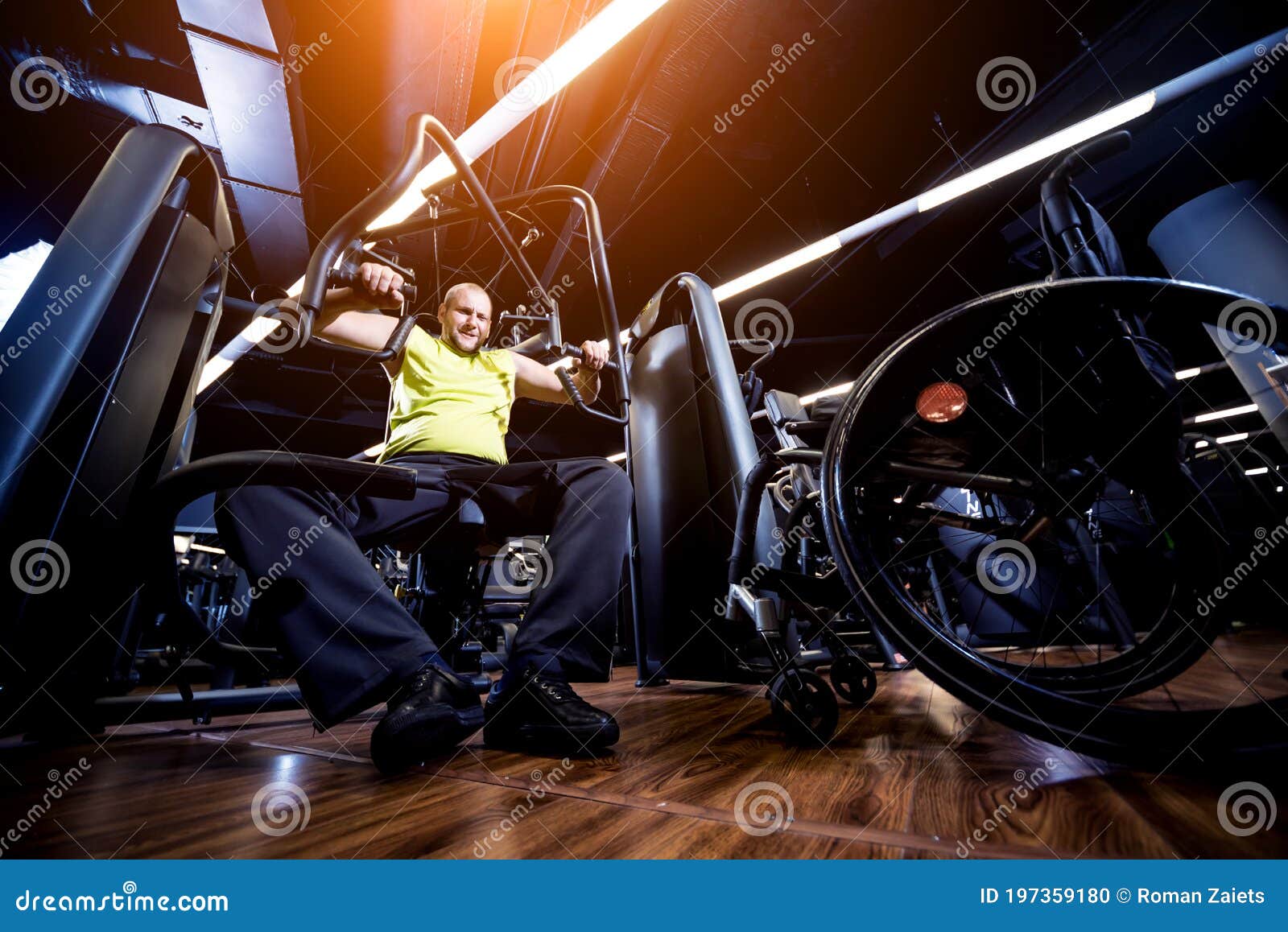 Disabled Man Training in the Gym of Rehabilitation Center Stock Photo ...