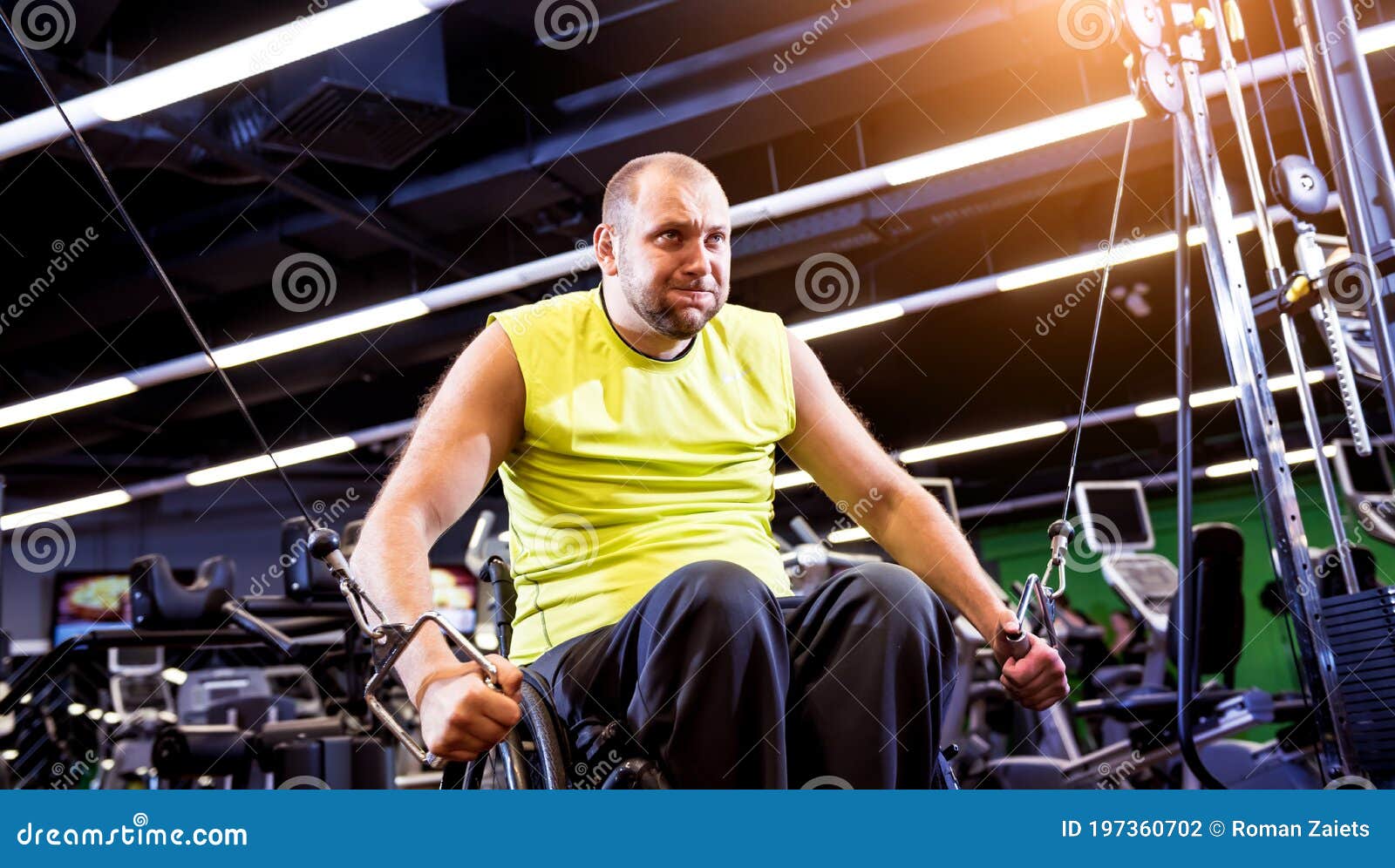 Disabled Man Training in the Gym of Rehabilitation Center Stock Photo ...