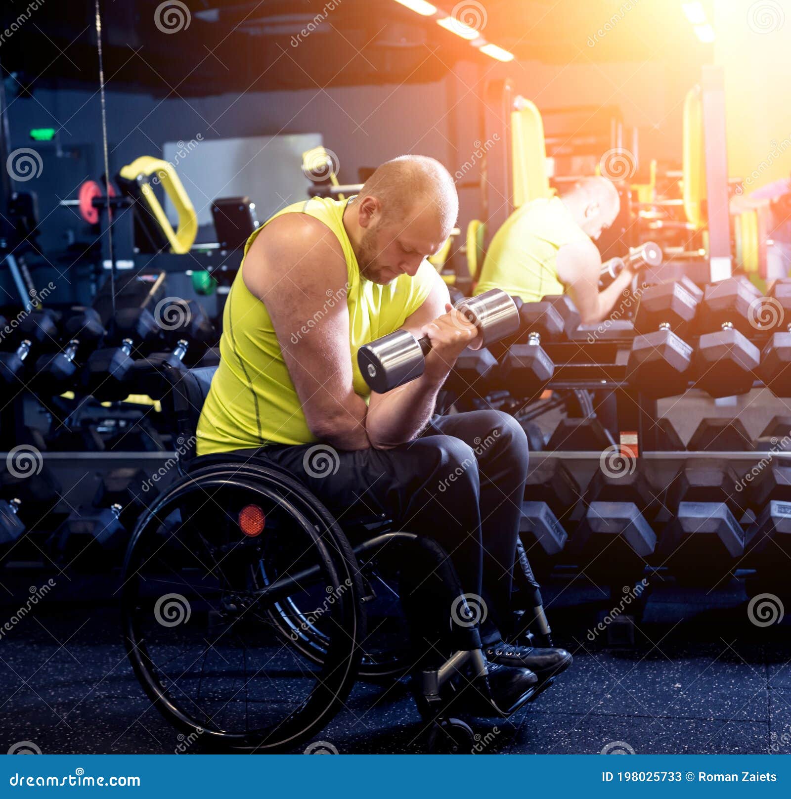 Disabled Man Training in the Gym of Rehabilitation Center Stock Image ...
