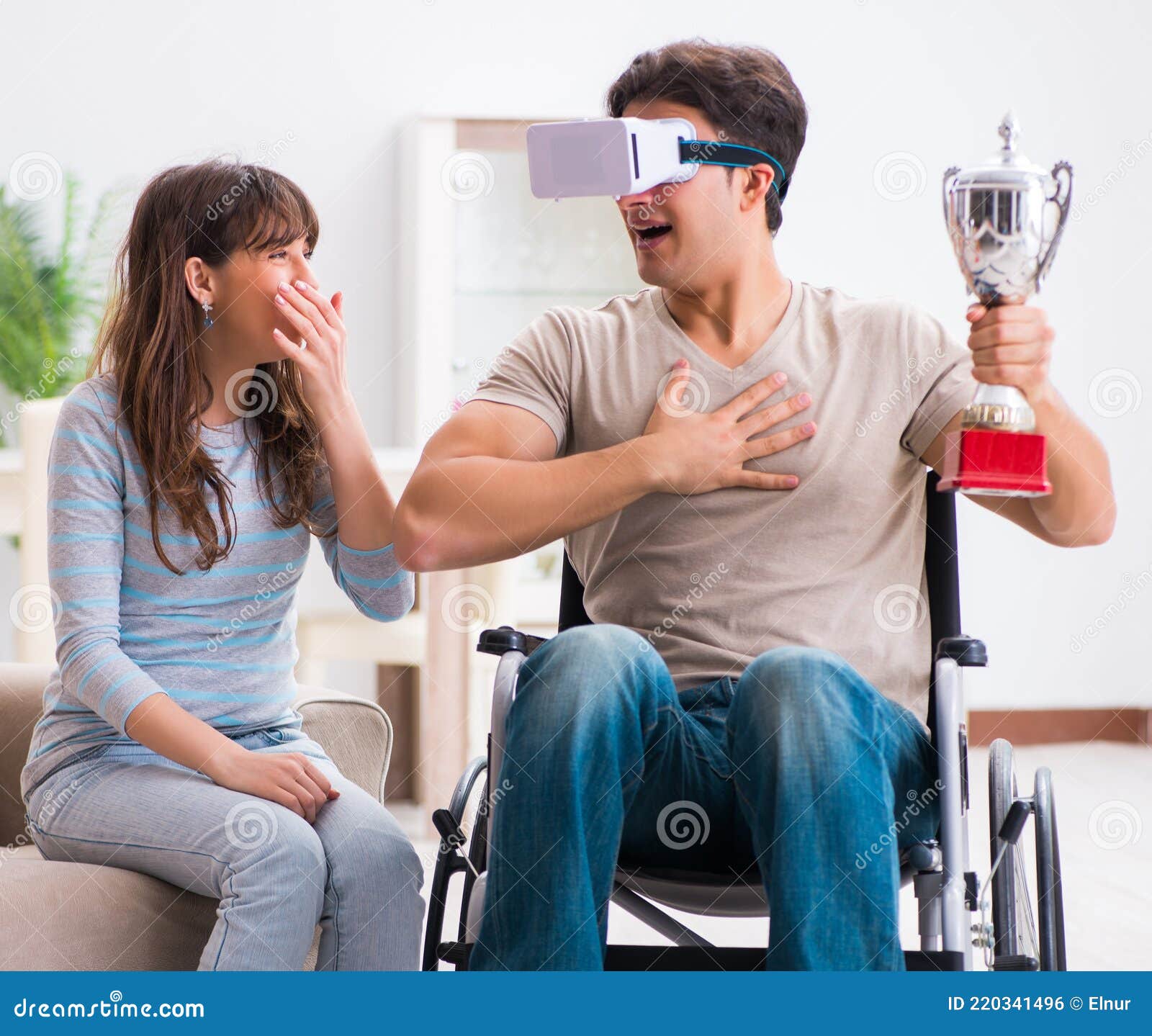 Disabled Man with Virtual Glasses Stock Photo - Image of disability ...