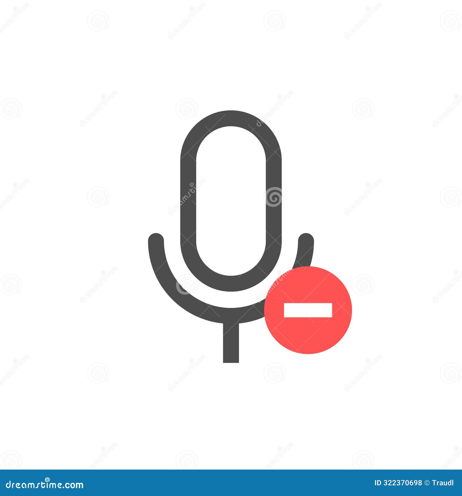 Disabled Microphone Indicator. Muted Microphone Icon. User Interface ...