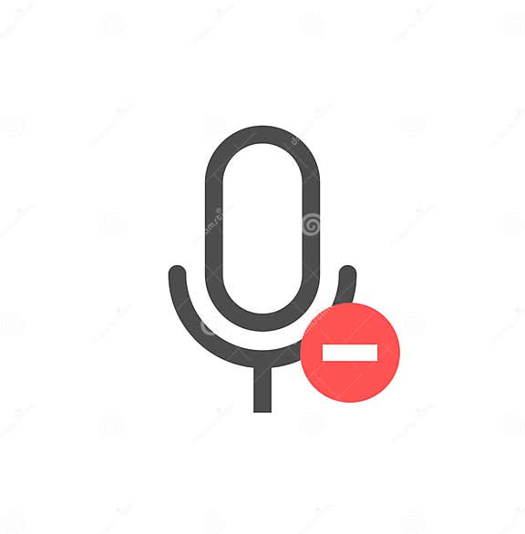 Disabled Microphone Indicator. Muted Microphone Icon. User Interface ...