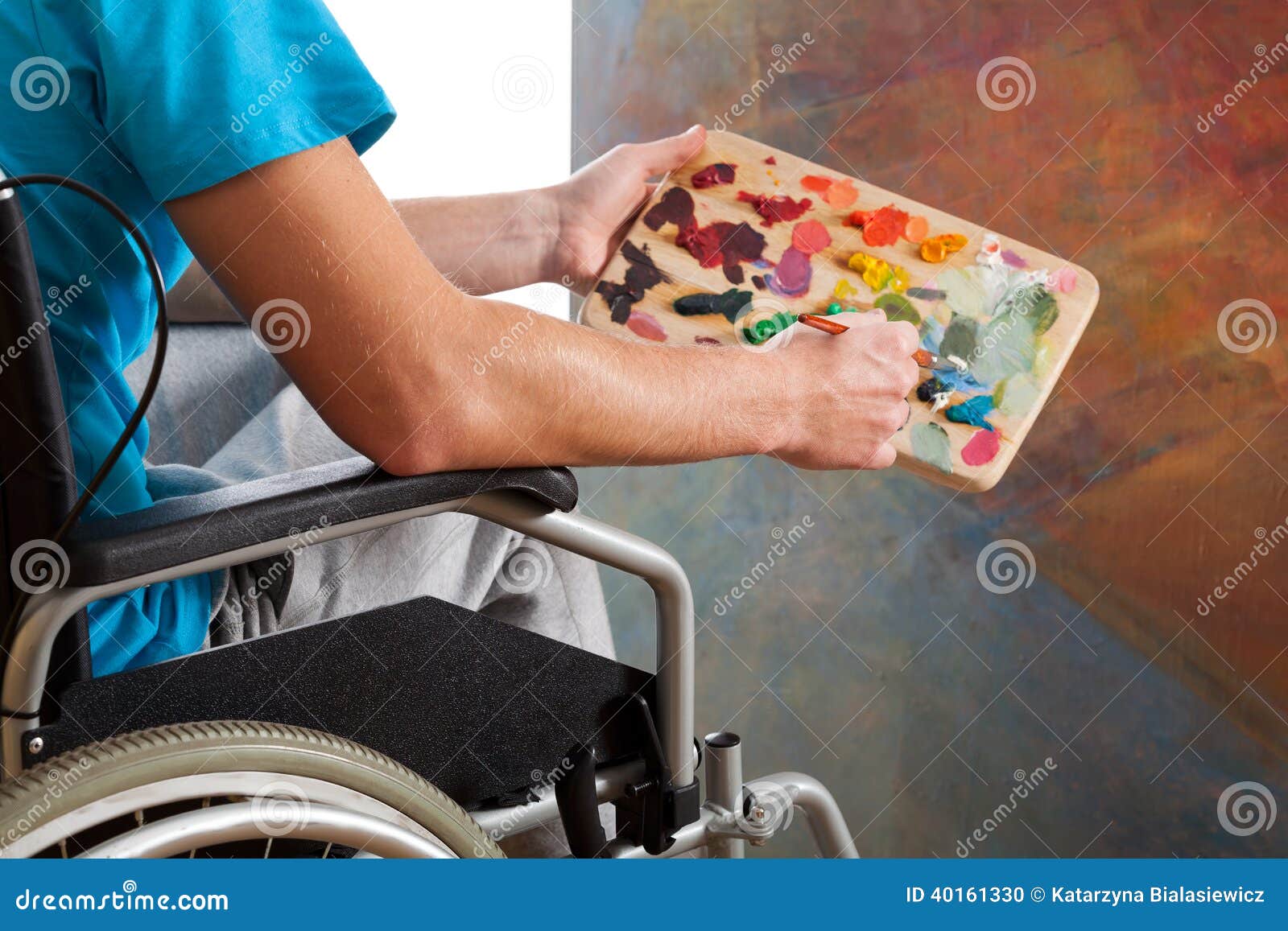 Disabled painter stock photo. Image of suffering, leisure - 40161330