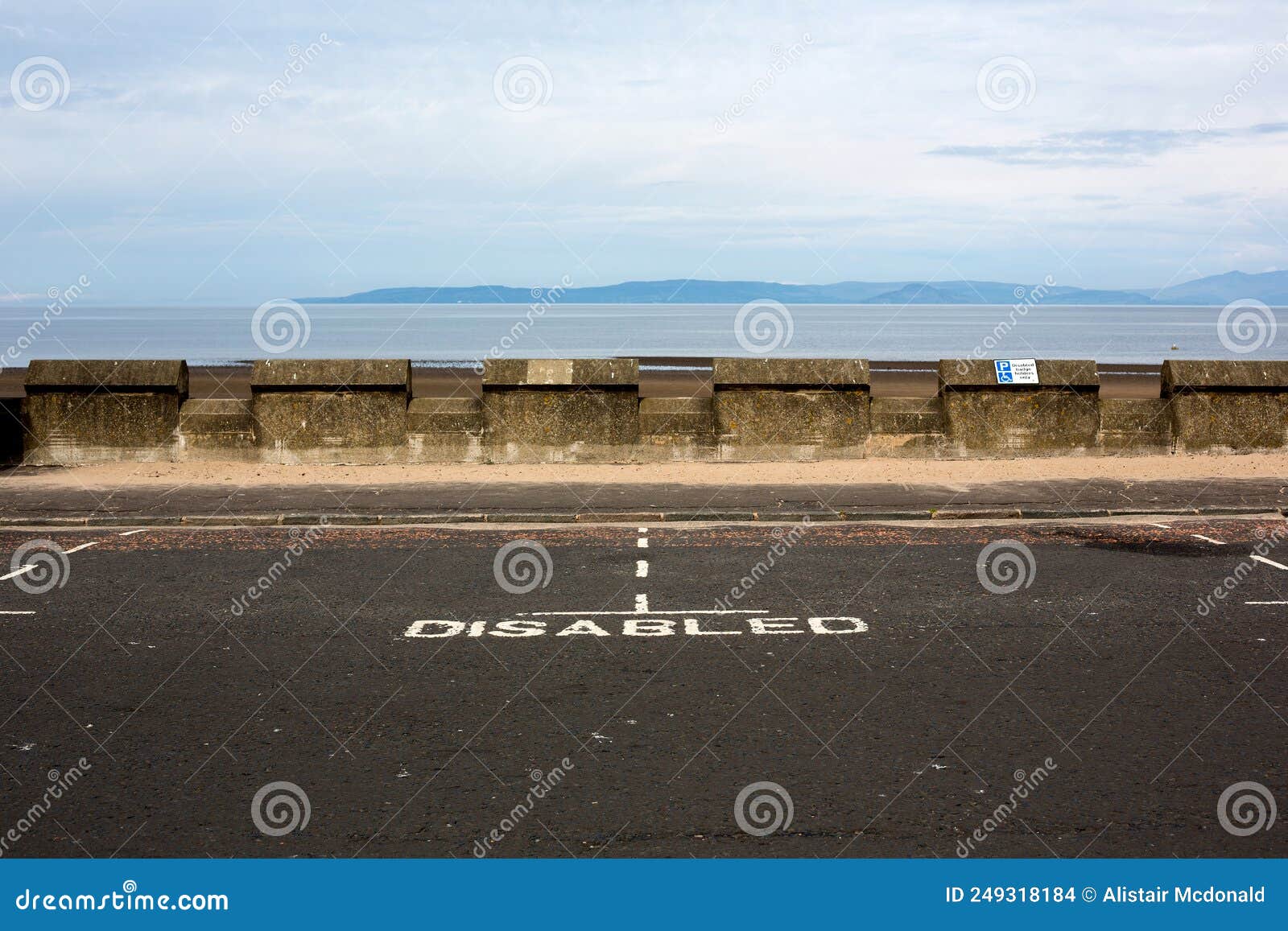Disabled Parking Bays at a Coastal Location Stock Photo - Image of ...