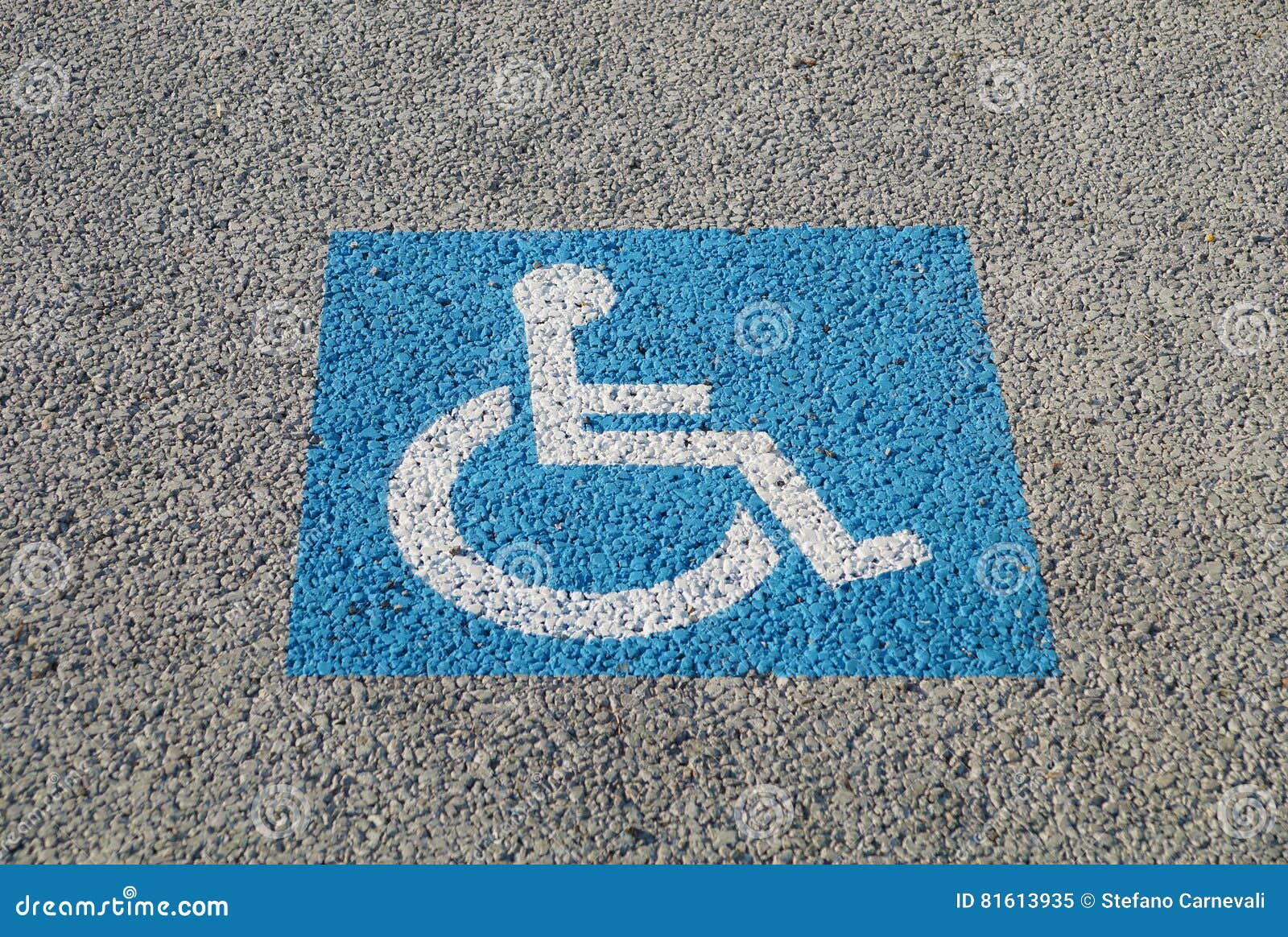 Disabled Parking Permit Sign Painted on the Street Stock Image - Image ...
