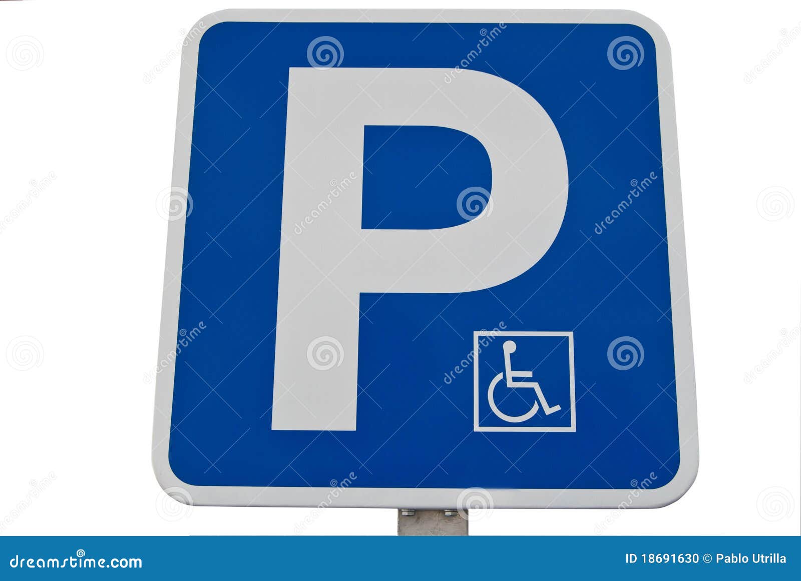 Disabled parking sign stock photo. Image of blue, background - 18691630