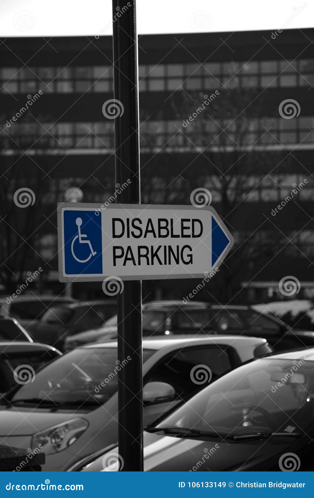 Disabled Parking Sign at a Car Park Stock Image - Image of warning ...