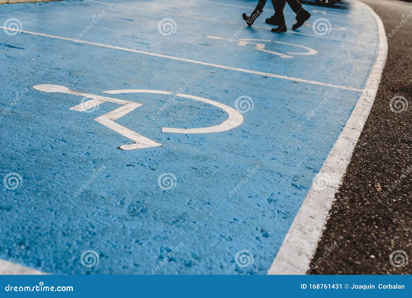 Disabled Parking Sign Painted on the Floor, Example of Integration of ...