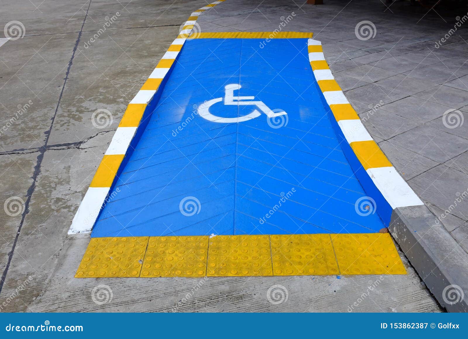 Disabled Parking Sign on Slope Pathway Stock Image - Image of asphalt ...