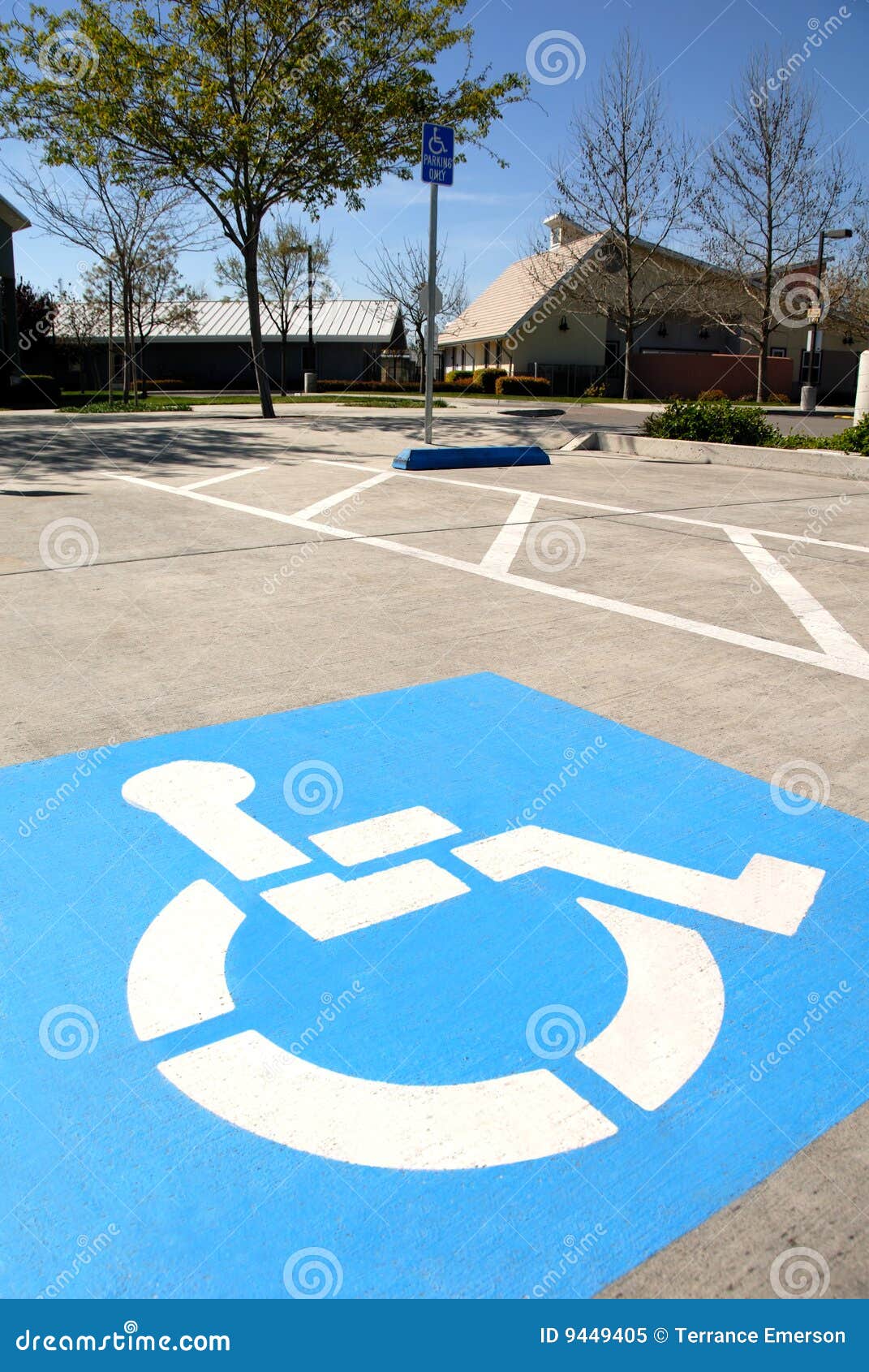Disabled Parking Space And Wheelchair Way Sign And Symbols On A Pole ...