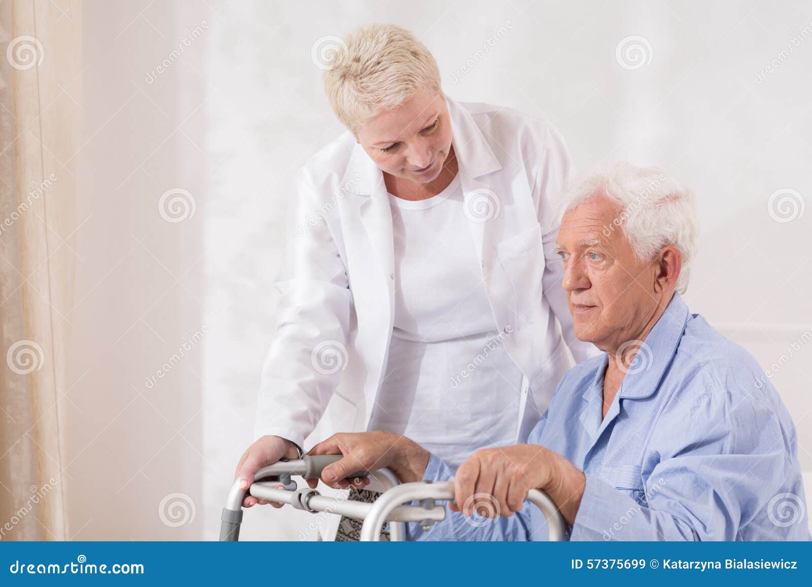 Disabled Patient With Walking Zimmer Royalty-Free Stock Photo ...