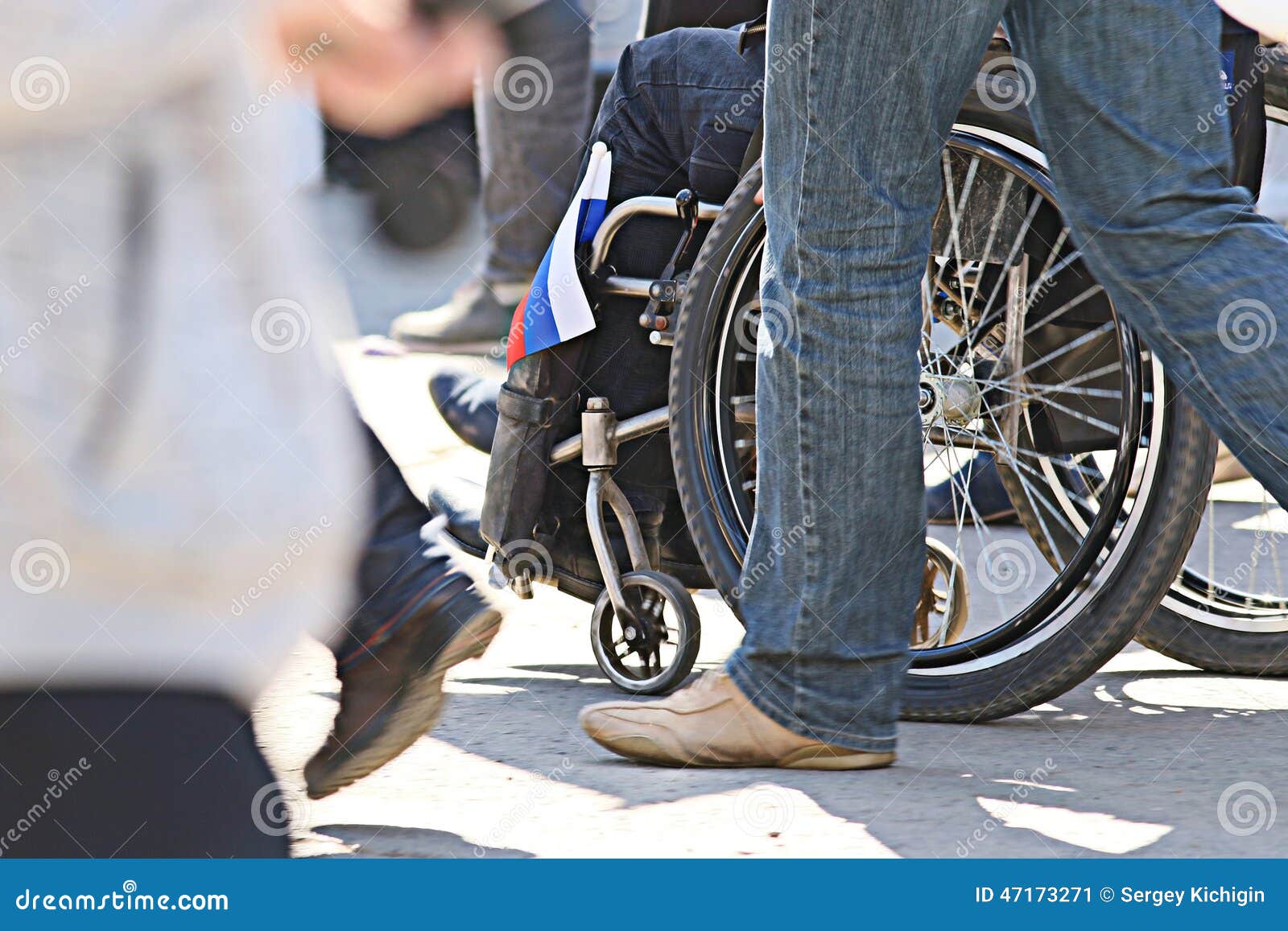 Disabled People in the Crowd Stock Image - Image of senior, street ...