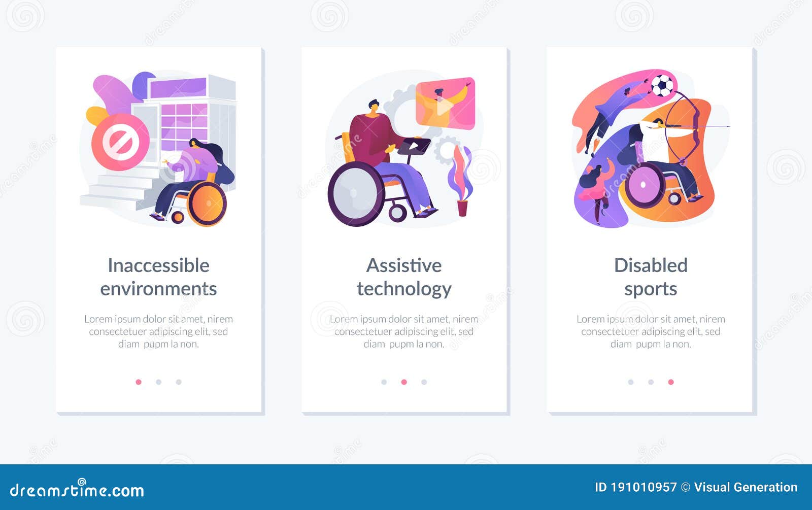 Disabled People Environment App Interface Template. Stock Vector ...
