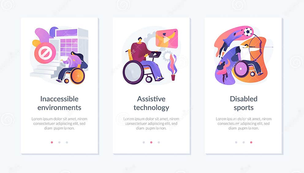 Disabled People Environment App Interface Template. Stock Vector ...