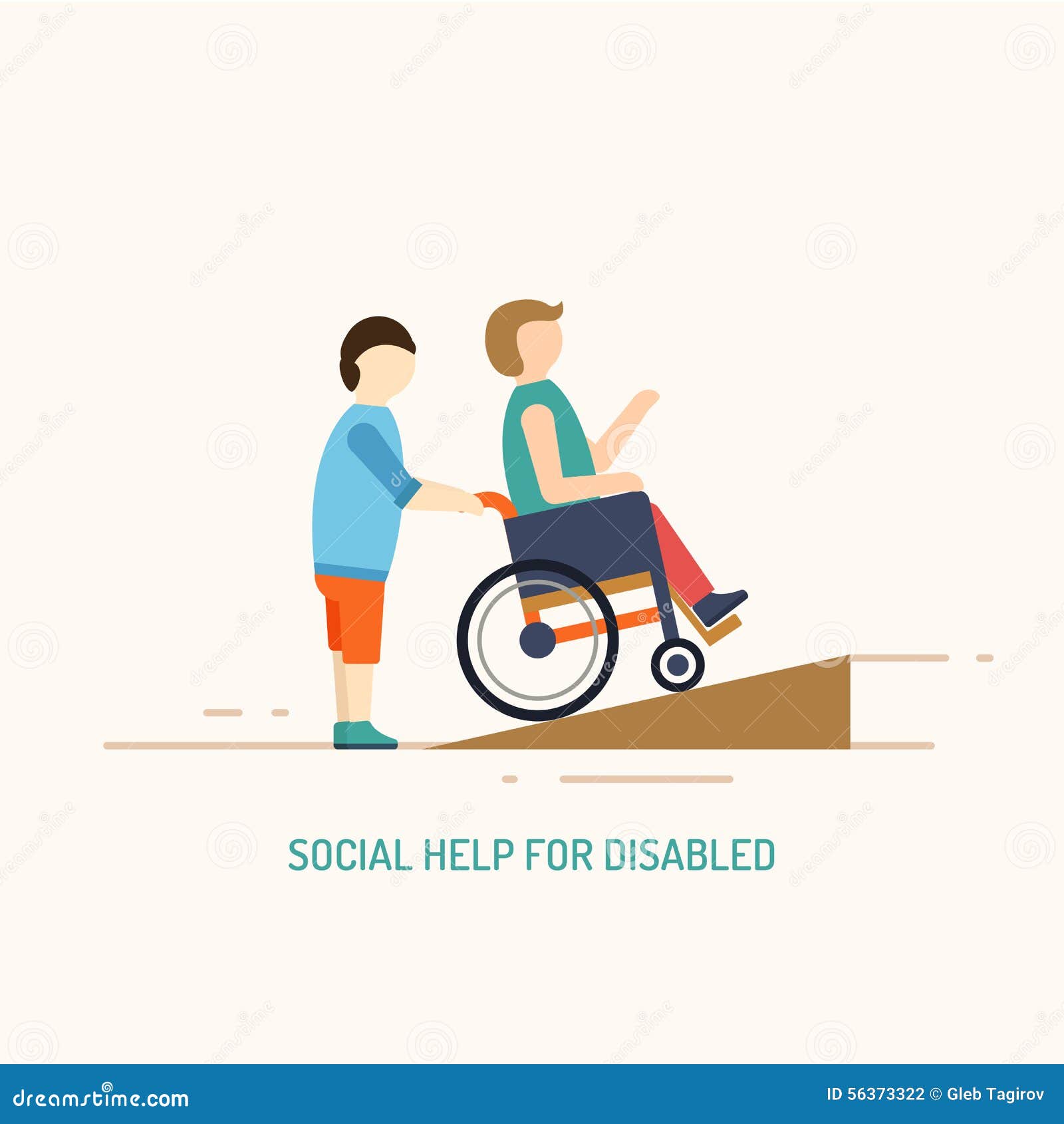 Disabled People Help Concept. Vector Illustration | CartoonDealer.com ...