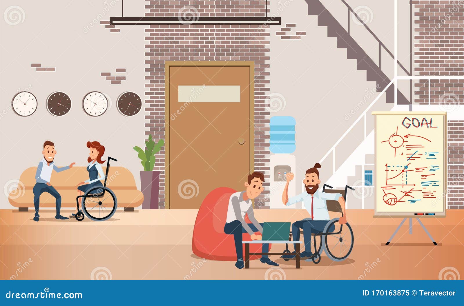 Disabled People Self-Realization Vector Concept Stock Vector ...