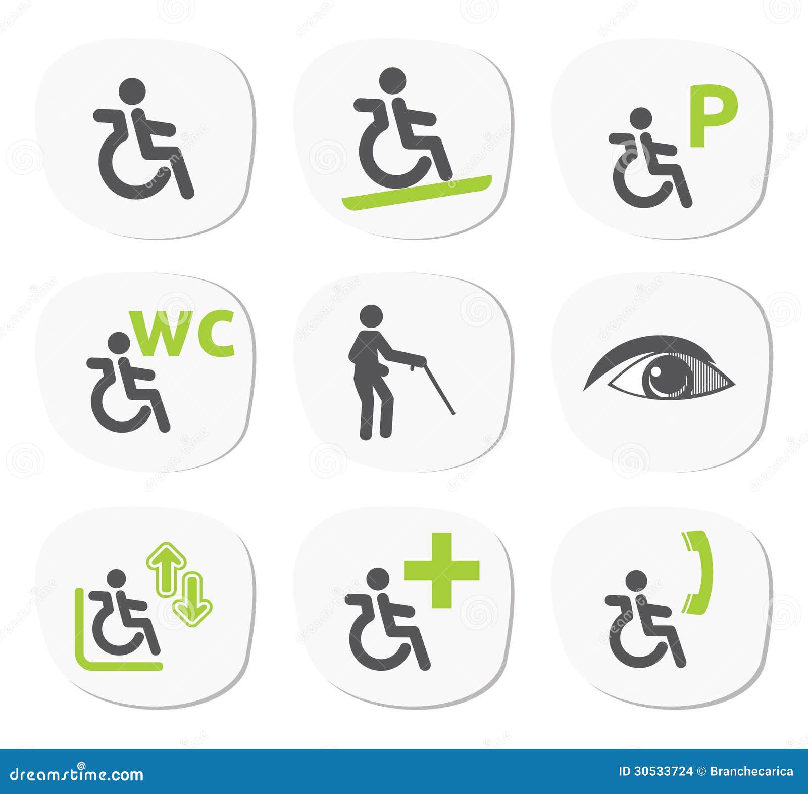 Disabled people signs stock vector. Illustration of information - 30533724