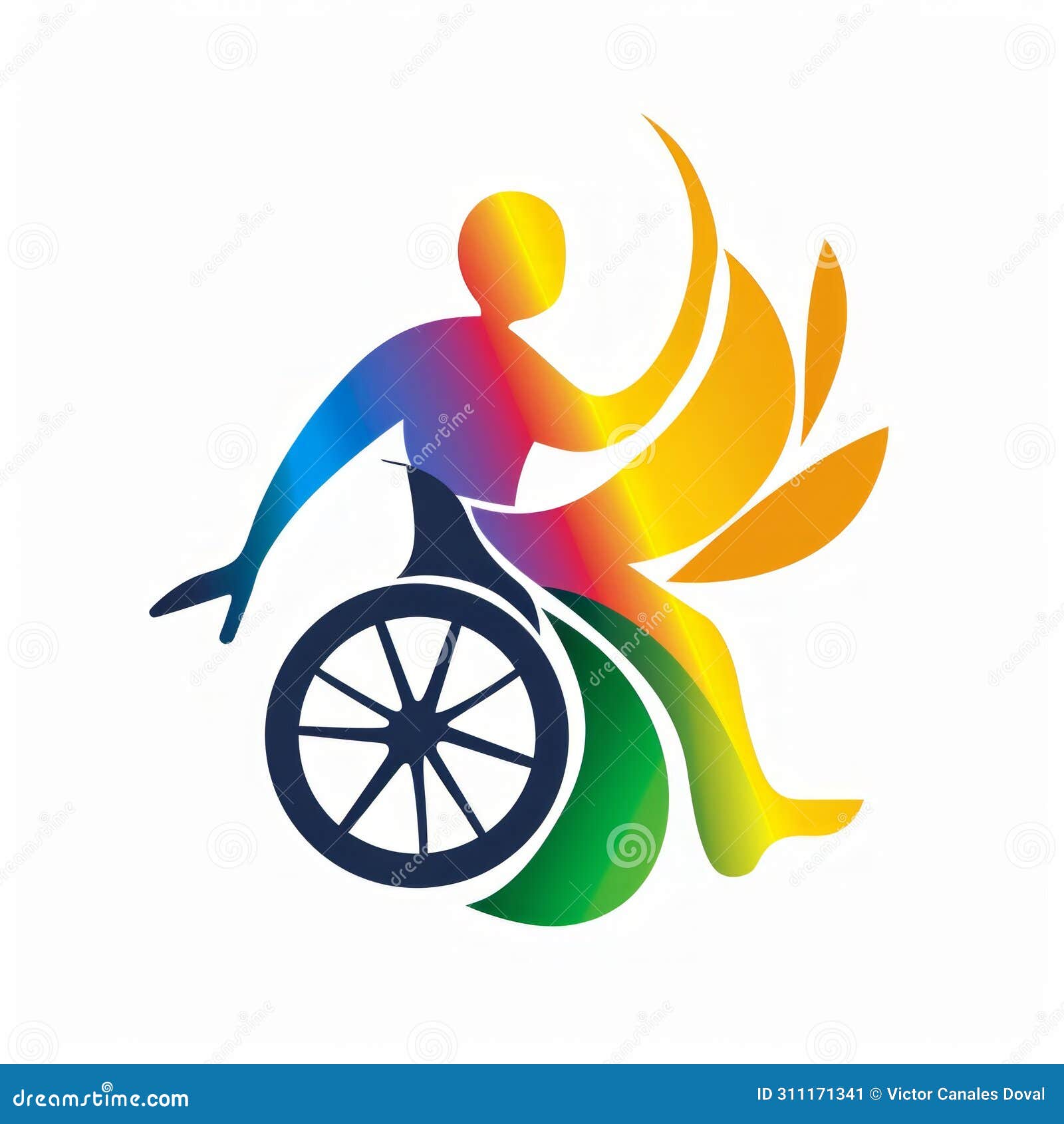 Disabled People Sport Logo Isolated on White Background Stock ...
