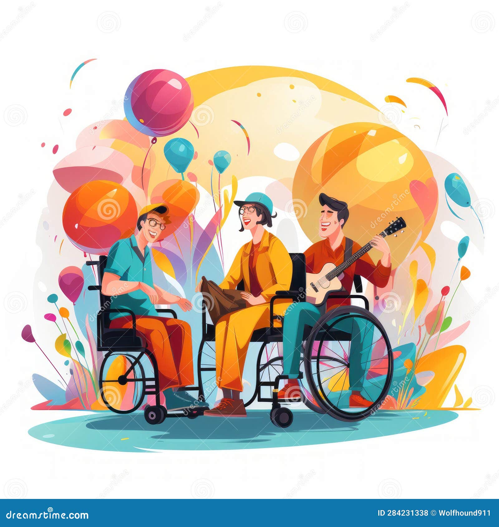 Disabled People in Wheelchair Playing Musical Instruments. AI Generated ...