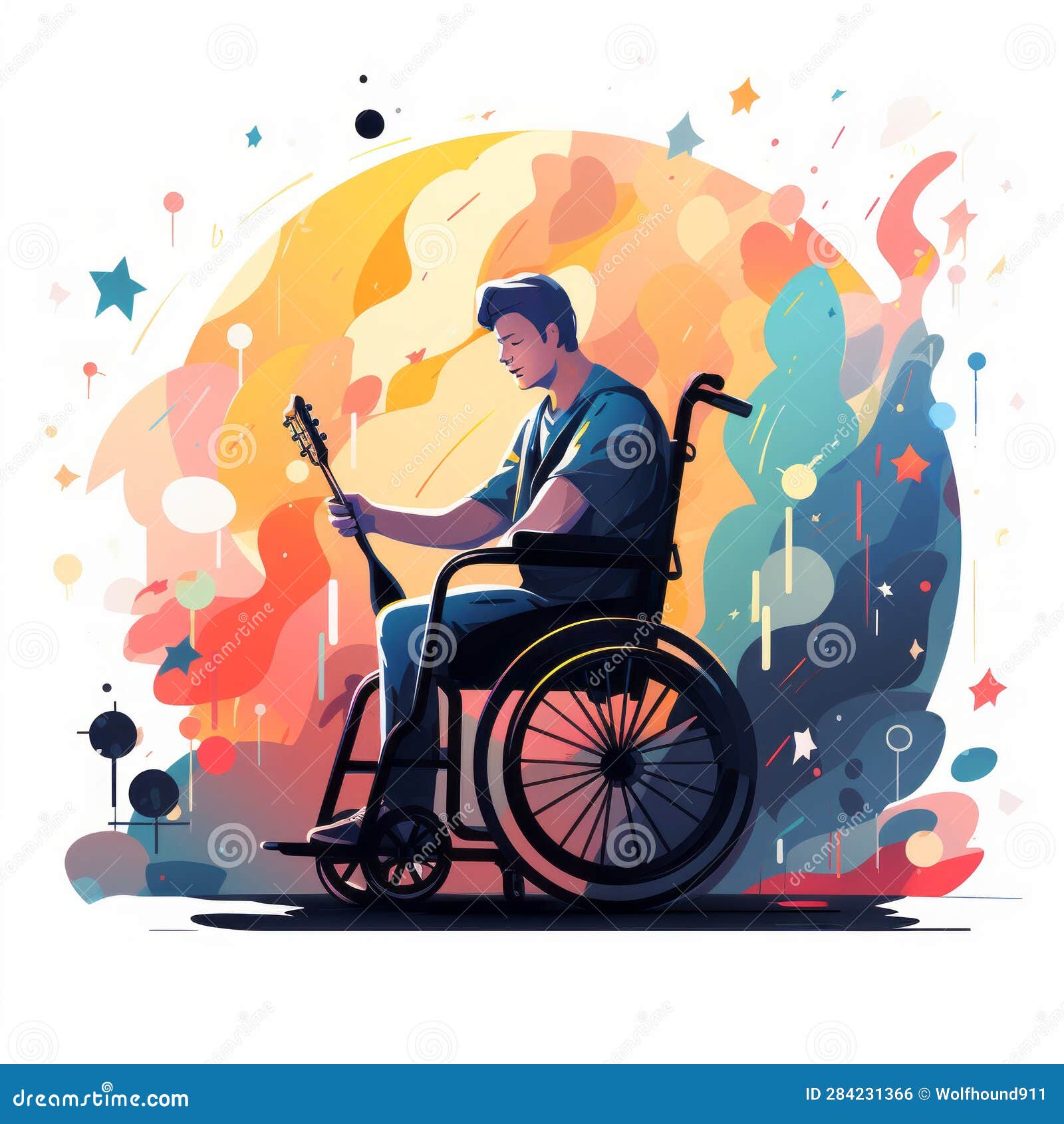 Disabled People in Wheelchair Playing Musical Instruments. AI Generated ...