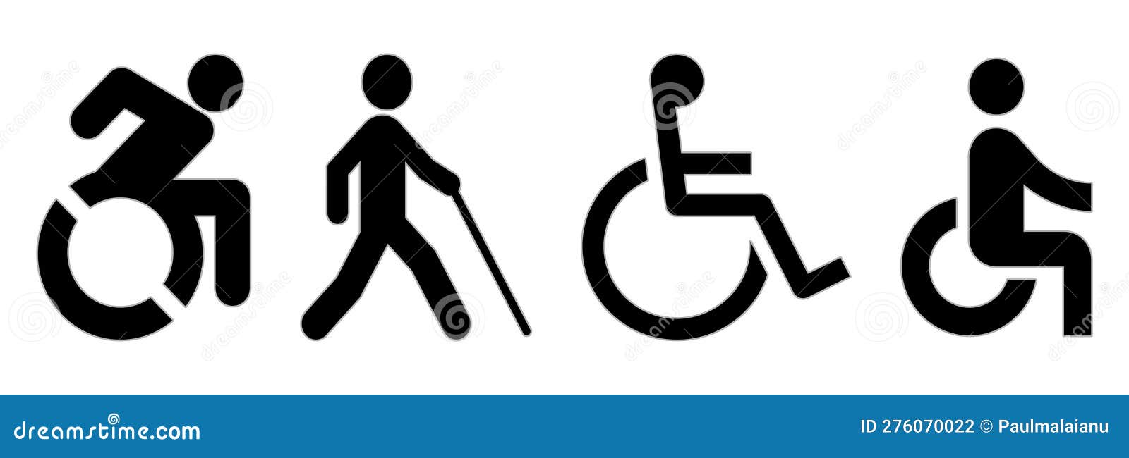 Disabled People Icons on Transparent Background. Stock Vector ...