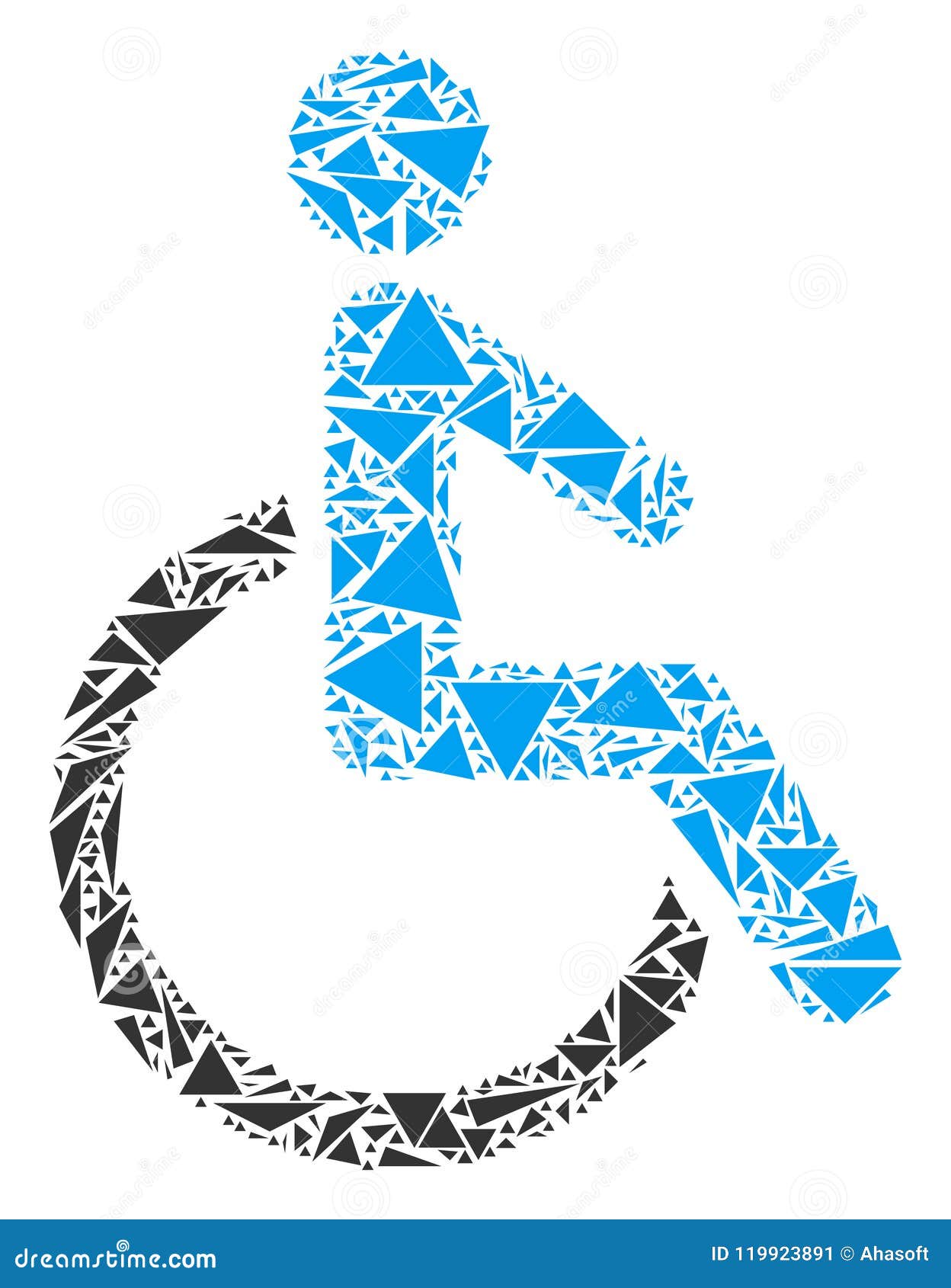 Disabled Person Collage of Triangles Stock Vector - Illustration of ...