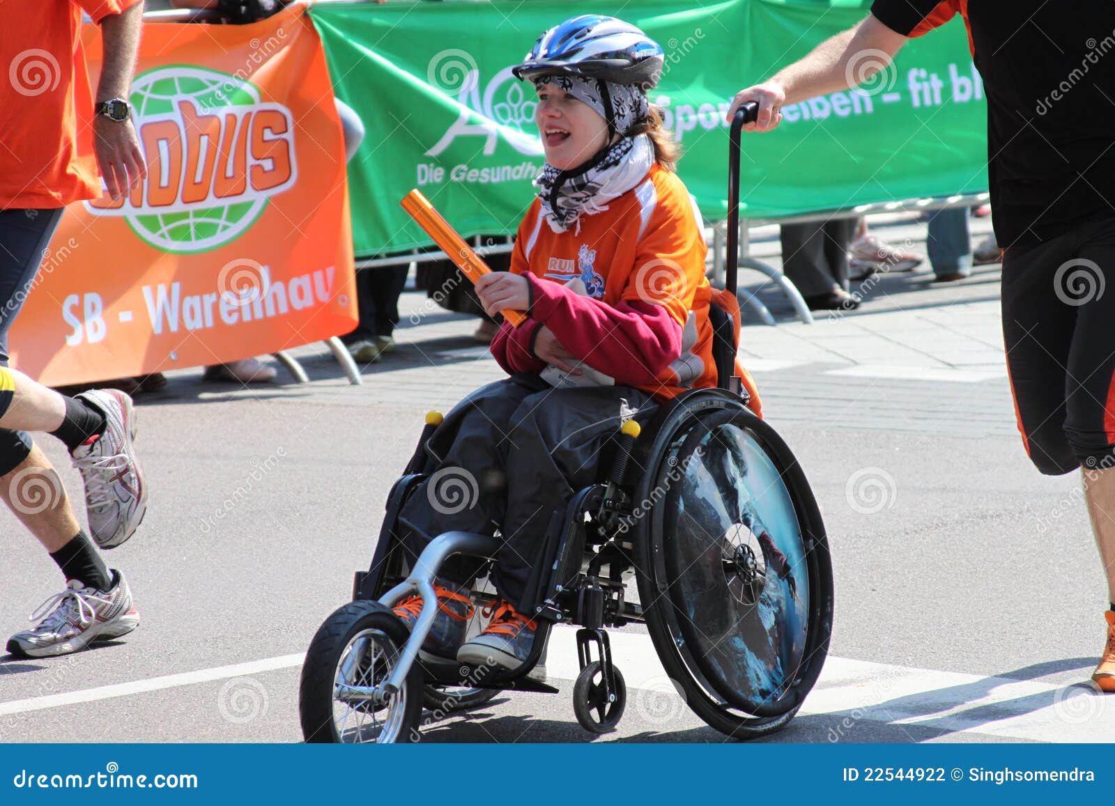 A Disabled Person Having Fun at Halle Marathon Editorial Photography ...