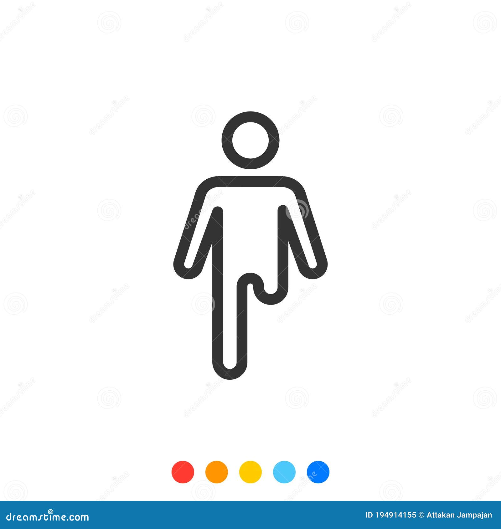 Disabled Person Icon, Amputated Leg Icon, Vector Stock Vector ...