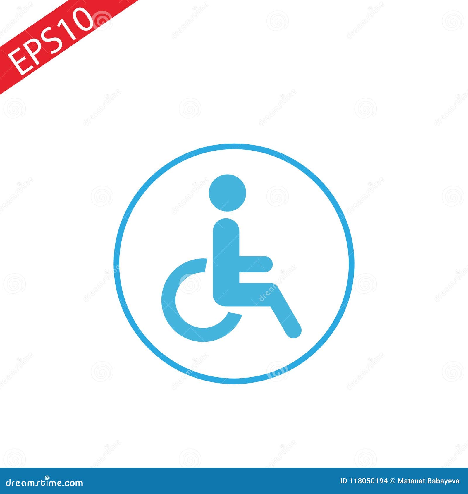 Disabled Person Rounded Icon. Vector Illustration Style is a Gray Flat ...