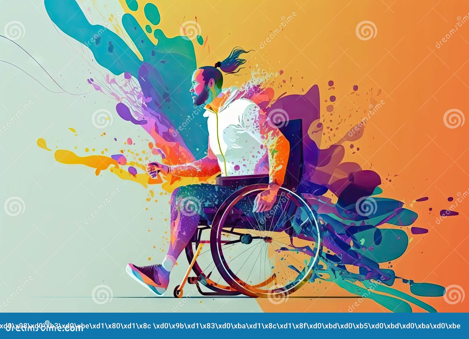 Disabled Person Sport in Abstract Style on a Colored Background. Ai ...