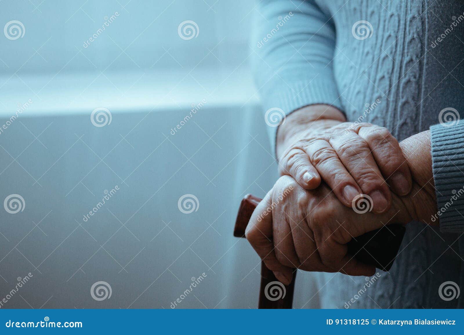 Disabled Person with Walking Stick Stock Image - Image of social, home ...