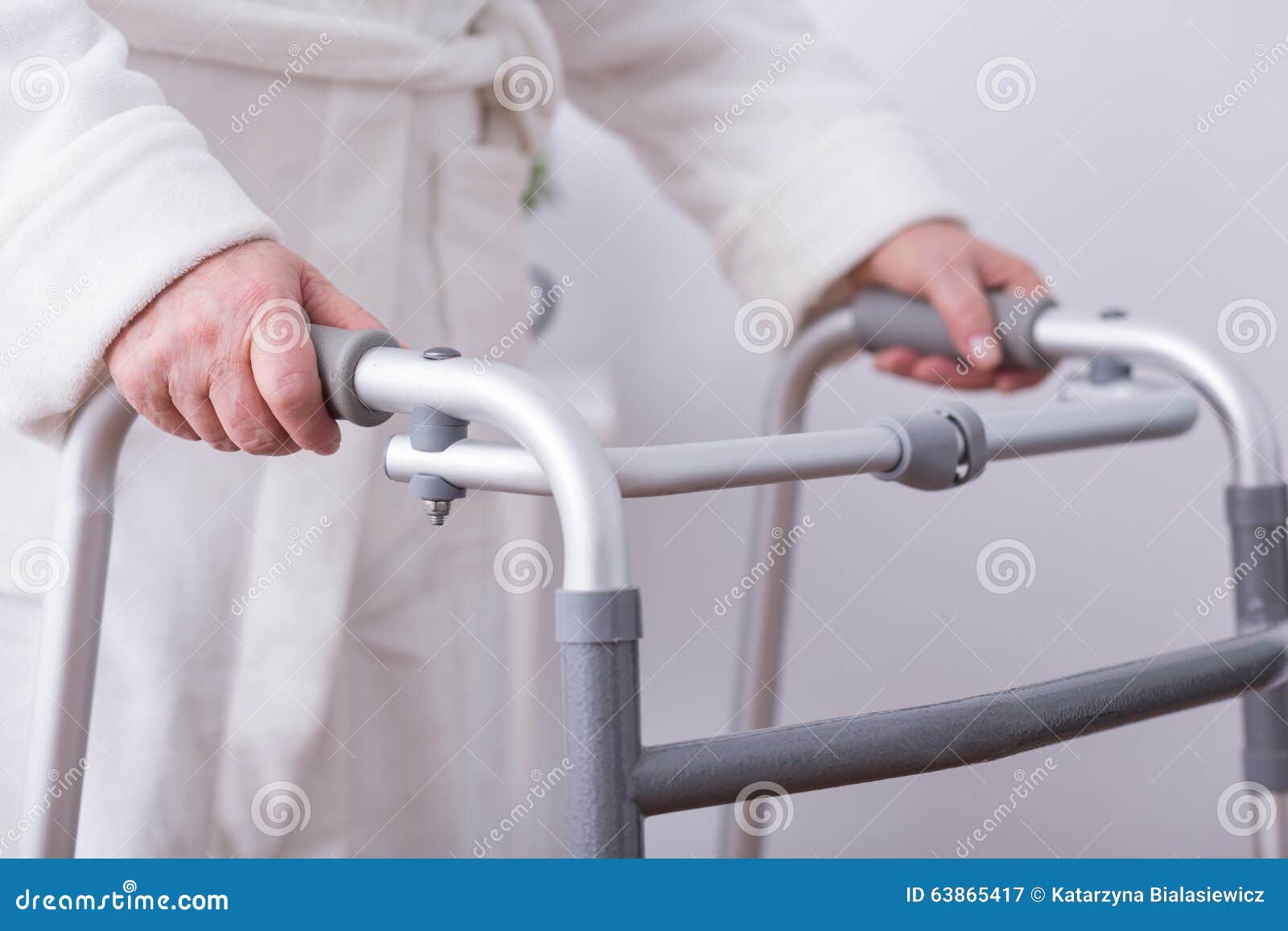 Disabled Person with Walking Zimmer Stock Image - Image of caucasian ...