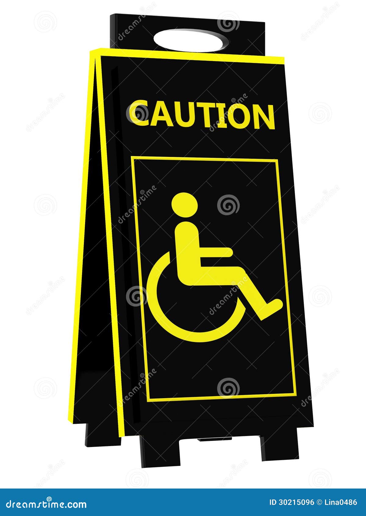 Disabled Person Warning Sign Stock Illustration - Illustration of ...