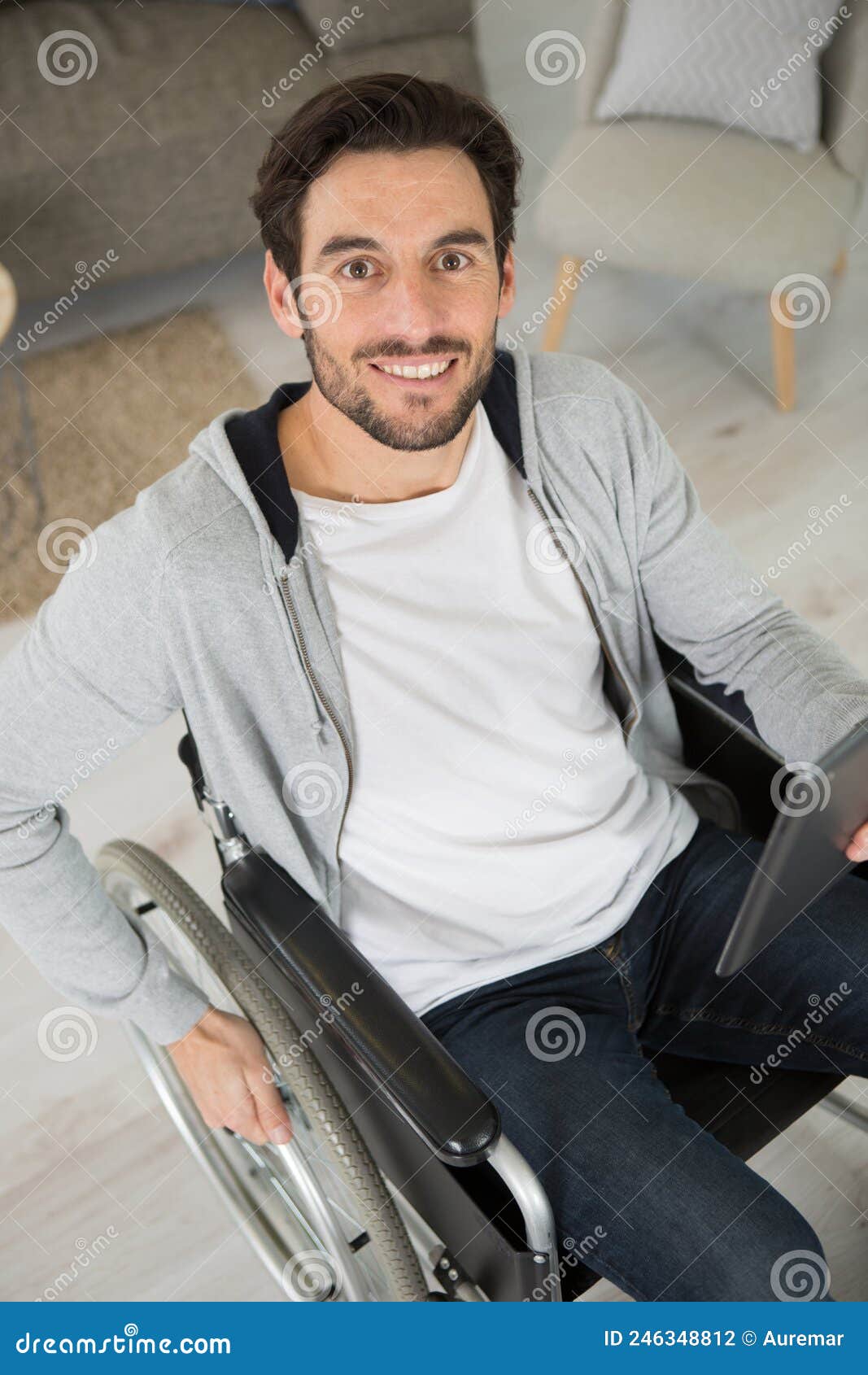 Disabled Person in Wheelchair Looking at Camera Stock Photo - Image of ...