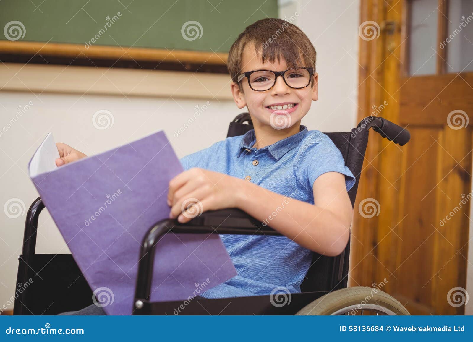 Disabled Pupil Smiling at Camera Stock Photo - Image of childhood ...