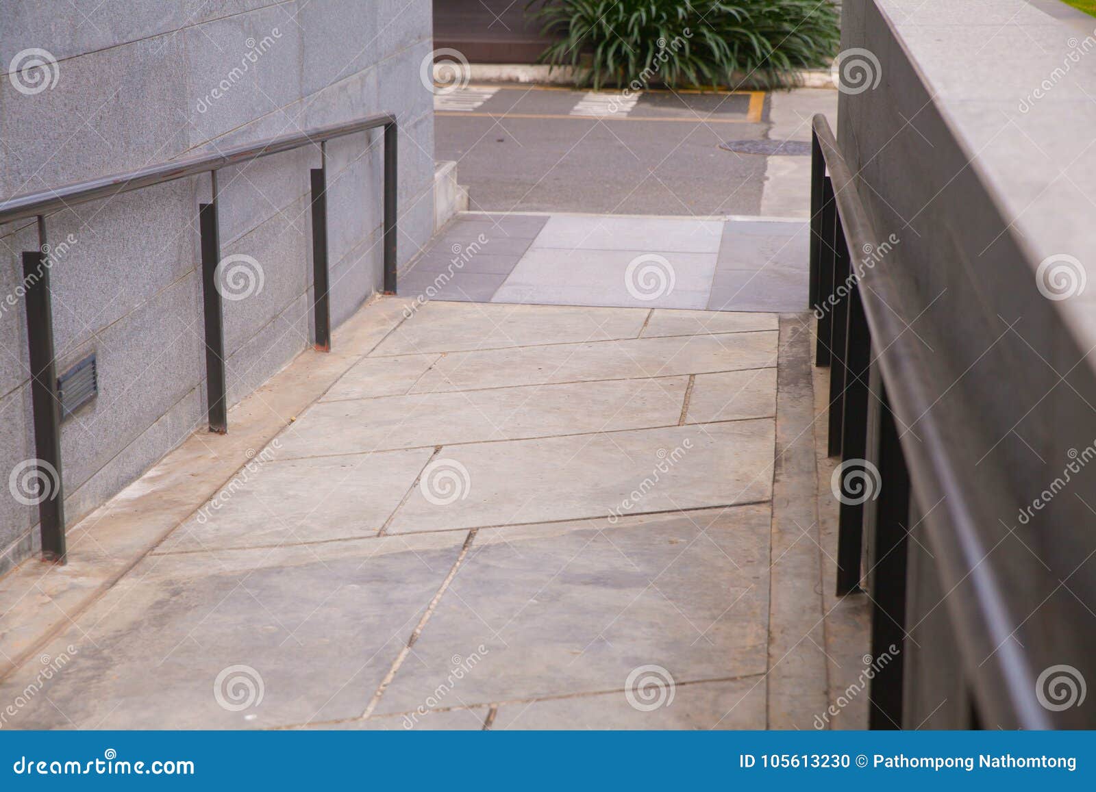 Disabled Ramp Access To Building Stock Photo - Image of exit, pavement ...