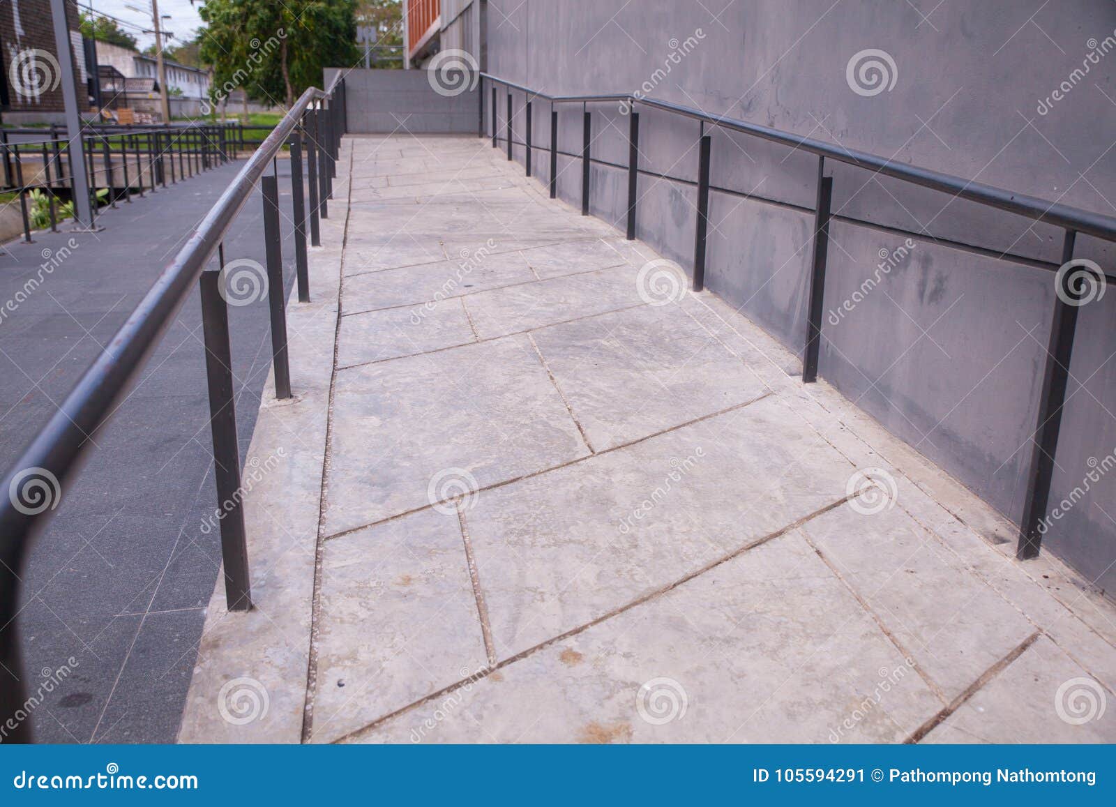 Disabled Ramp Access To Building Stock Image - Image of blue, gravel ...
