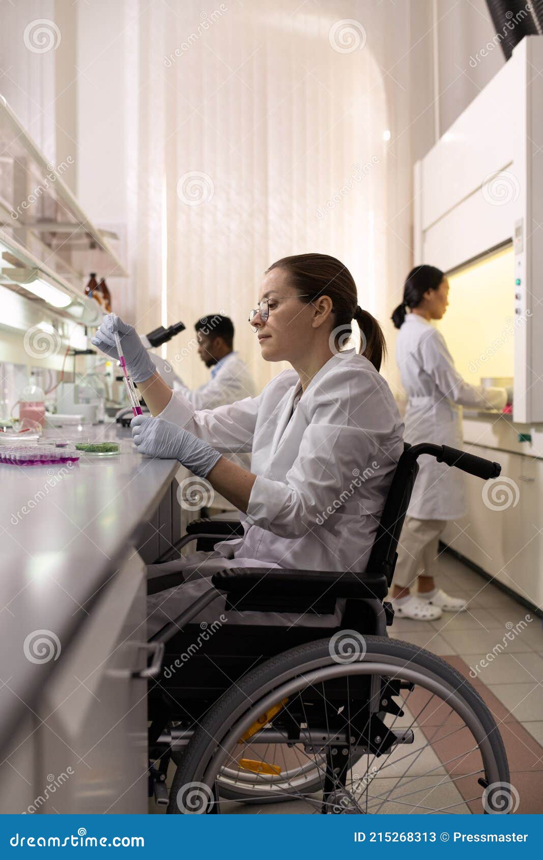 Disabled Scientist Working in the Lab Stock Image - Image of research ...