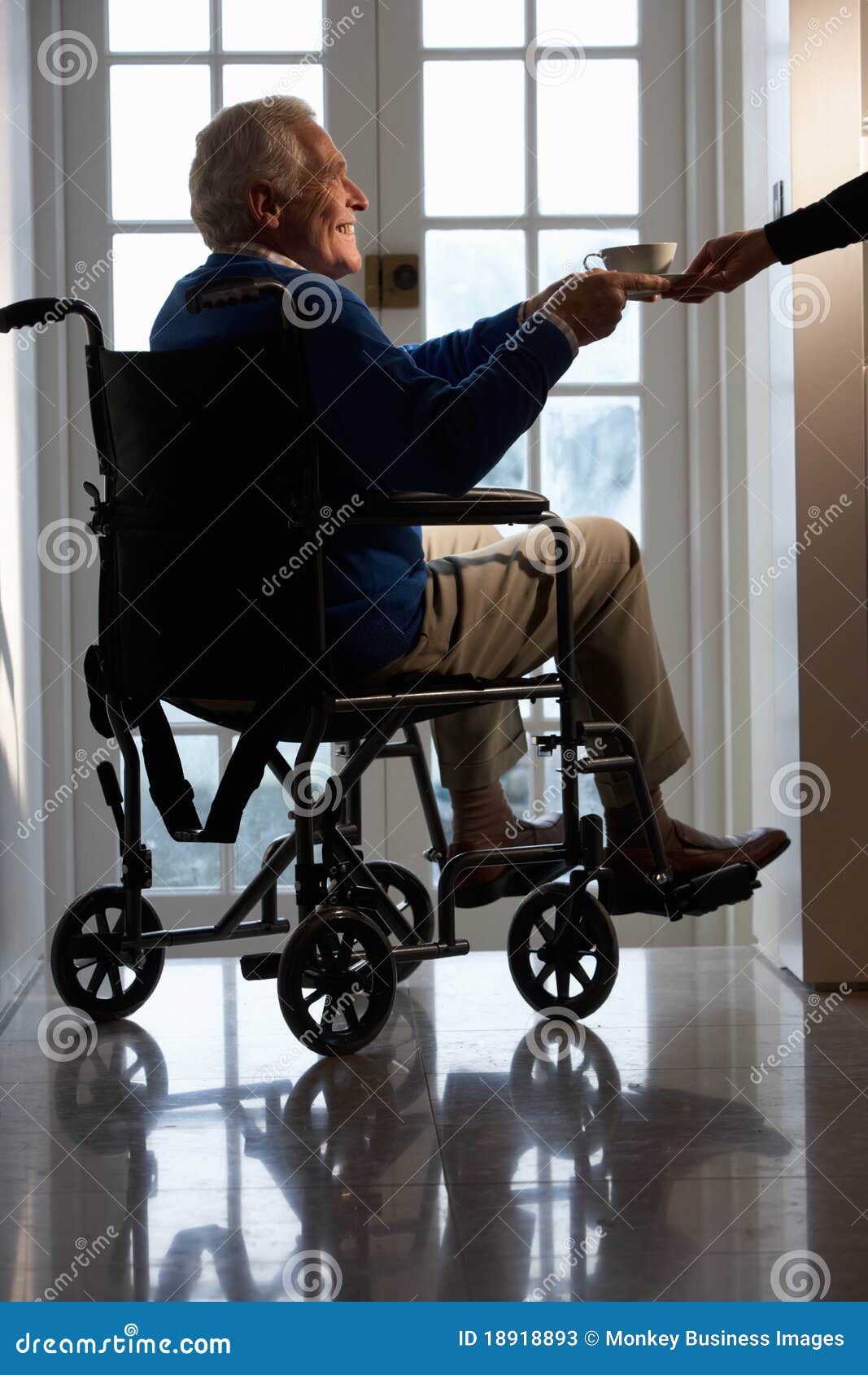 Disabled Senior Man Sitting in Wheelchair Stock Image - Image of mature ...