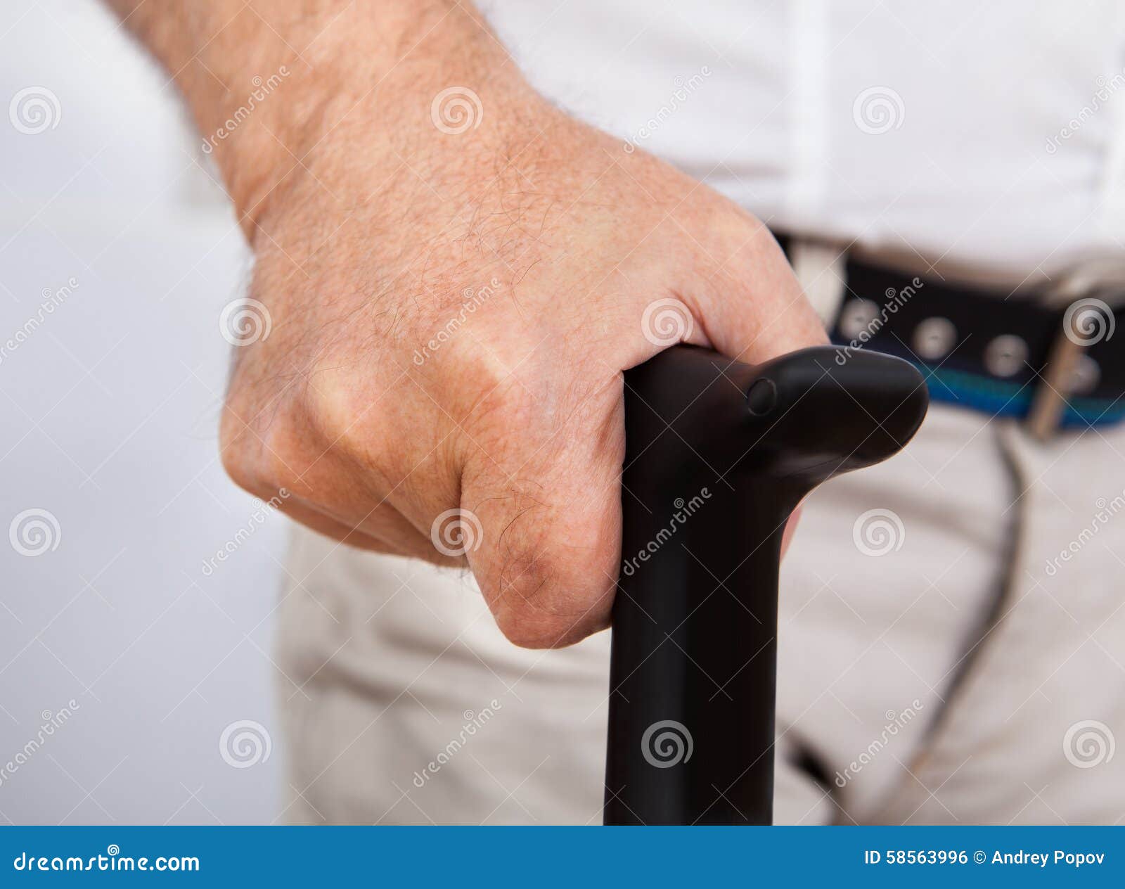Disabled Senior Man with Walking Stick Stock Photo - Image of ...