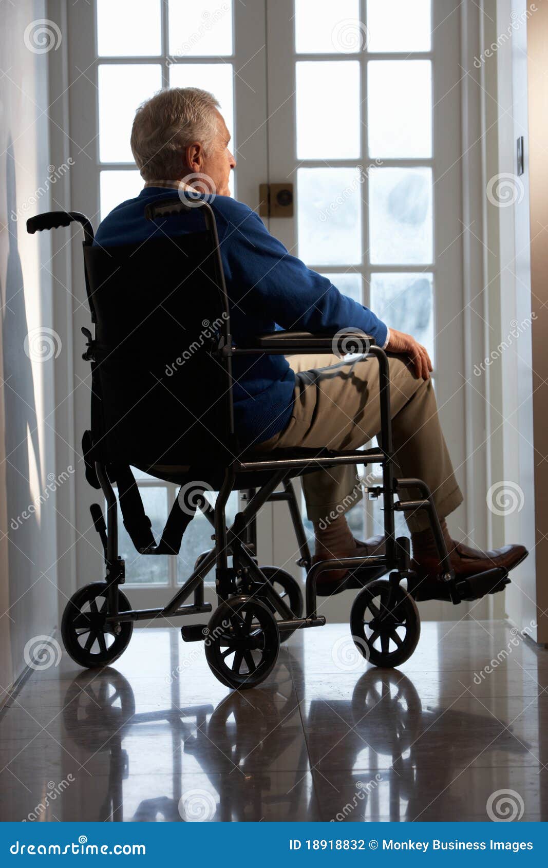 Disabled Senior Man in Wheelchair Stock Photo - Image of depression ...